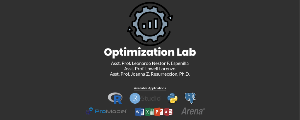 Ie Optimization Laboratory Department Of Industrial Engineering And Operations Research Up Diliman