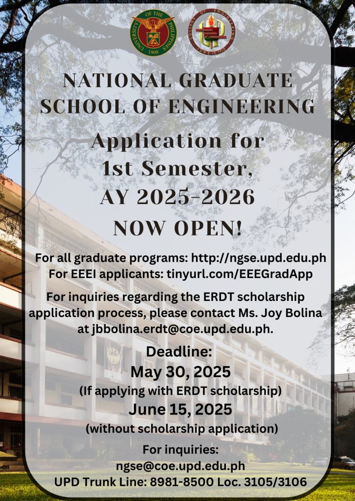 National Graduate School of Engineering Application for 1st Semester, AY 2025-2026 - Department ...
