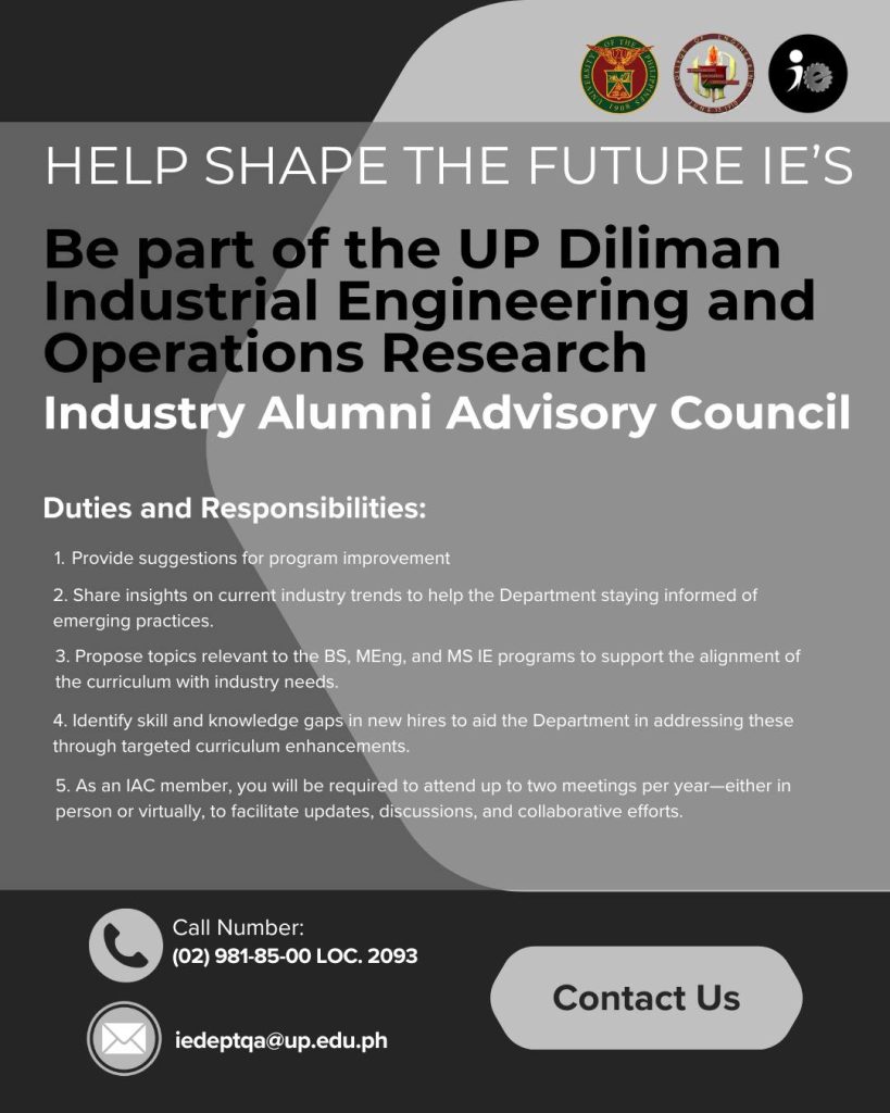 INDUSTRY ALUMNI ADVISORY COUNCIL - Department of Industrial Engineering ...